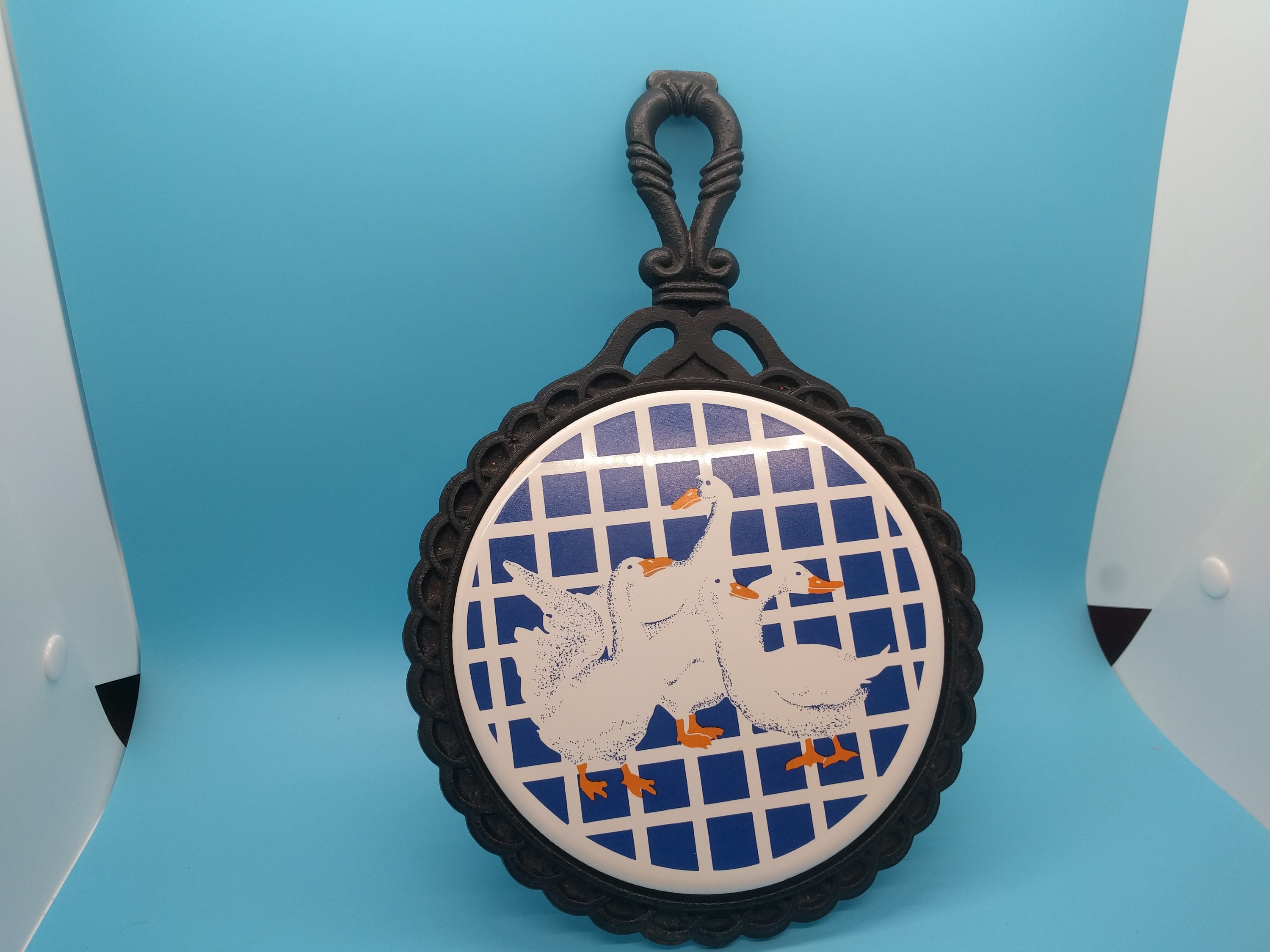 Mid Century Ceramic and Cast Iron Goose Trivet Made in - Etsy