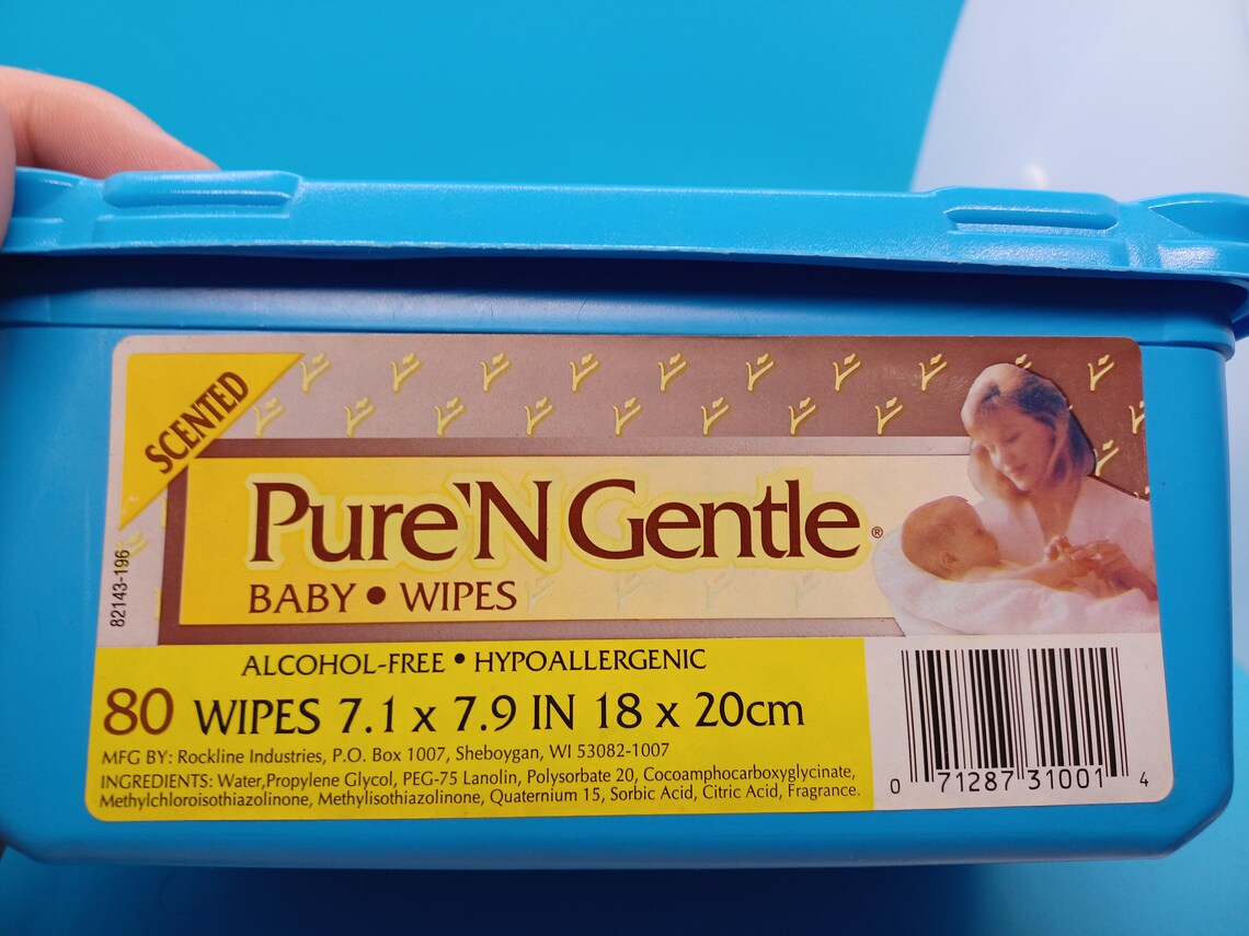 80s / 90s Pure 'N Gentle Baby Wipes, OPENED DRIED, Movie Prop, Vintage ...