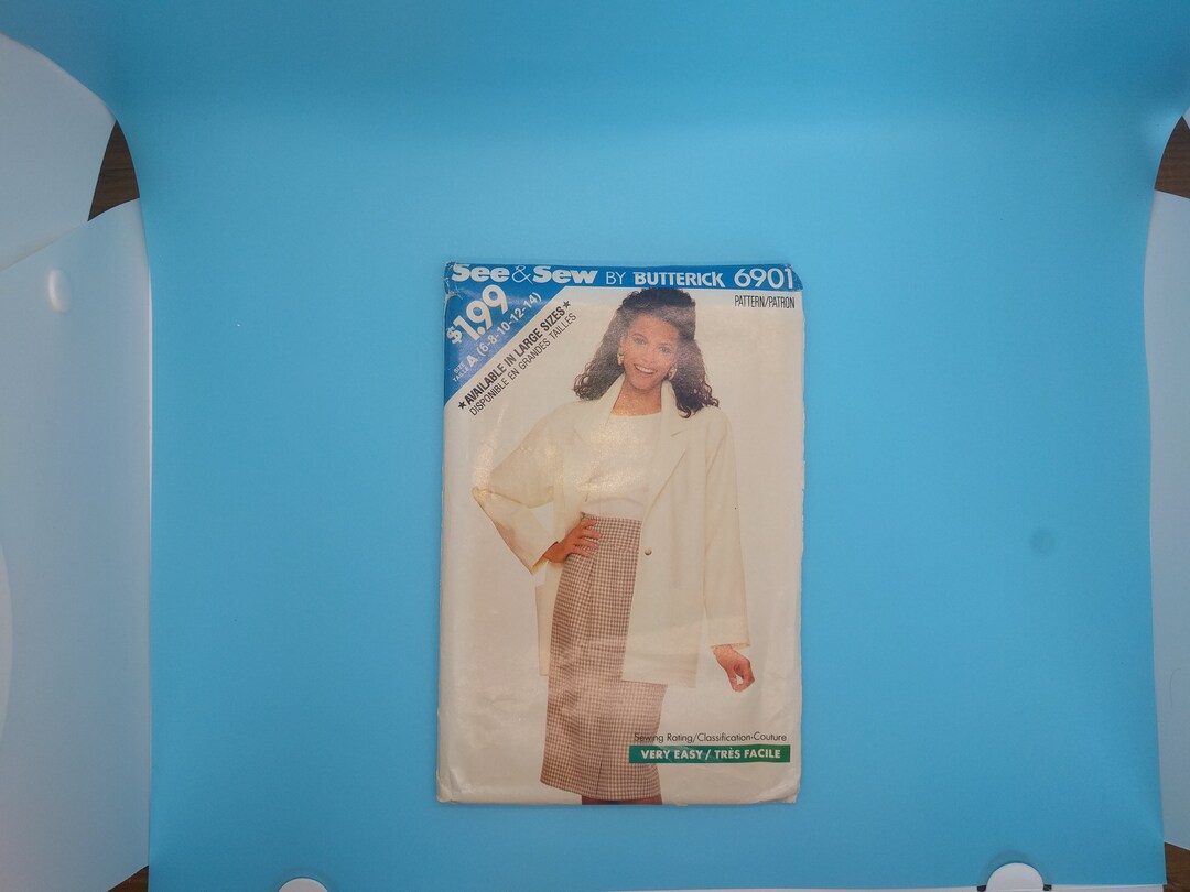 Butterick See & Sew Sewing Pattern 6901, 1988, 80s, Size: 6, 8, 10, 12 ...