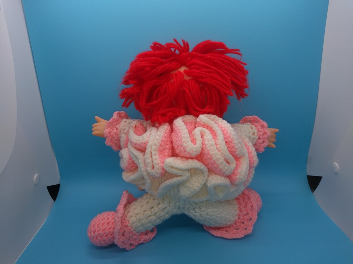 Vintage Yarn Haired Doll With Crochet Dress and Bloomers | Etsy