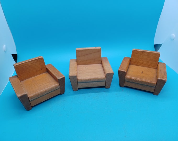 Wooden Dollhouse Furniture Creative Playthings Made in Finland Five ...