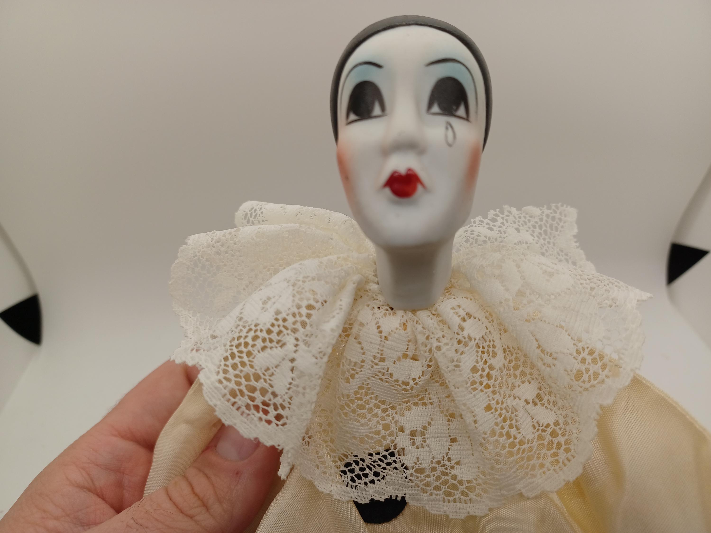 Antique / Vintage Boudoir Pierrot French Sad Clown, Poseable Rope Wire ...