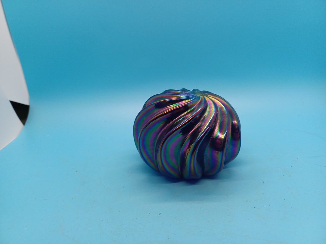 Gibson Hand Blown Glass Paperweight, Iridescent Purple, Spiral, Sea ...