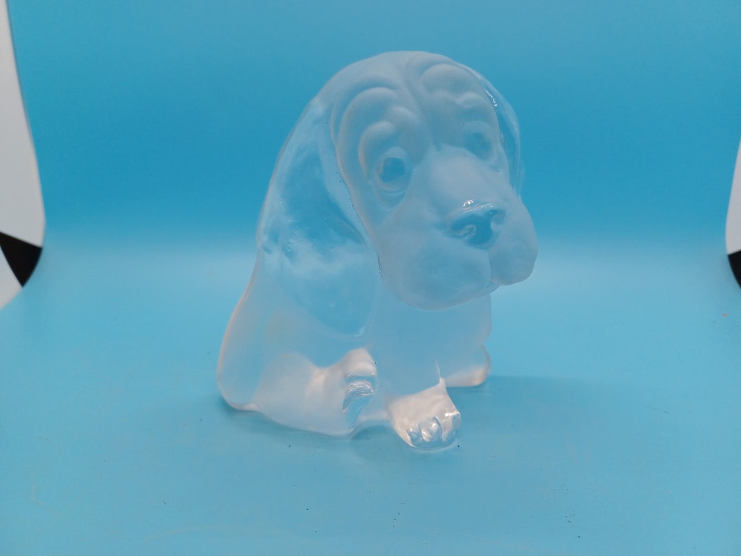Viking Glass, Frosted Glass, Hound Dog, Paperweight, Bookend, Paper ...