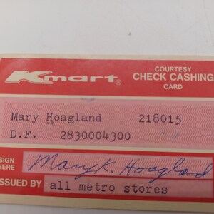 VINTAGE 80s / 90s Grocery Store Check Cashing Cards, Giant, Kmart, SFW ...