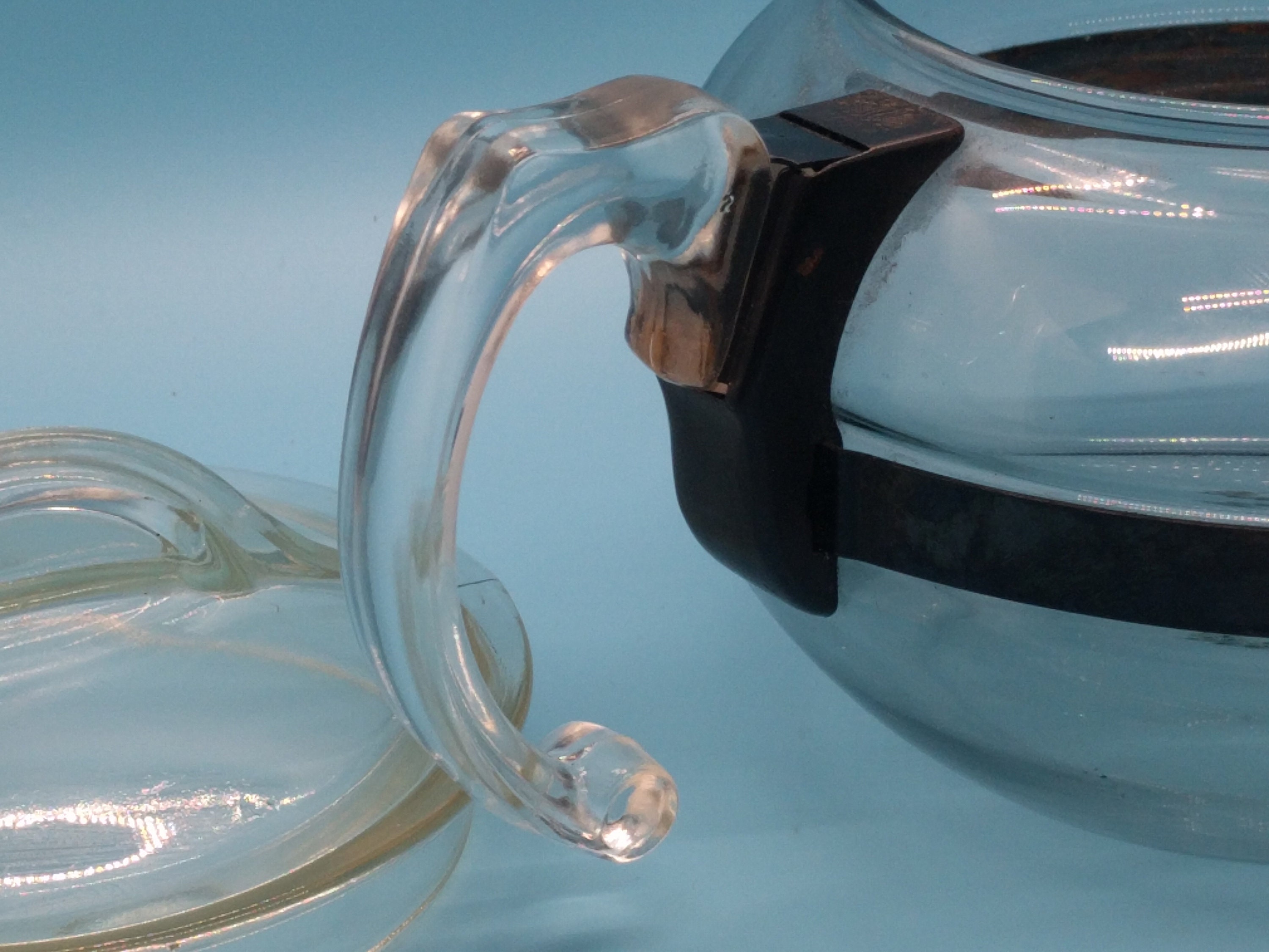 Pyrex 8126b, 8126-b Clear Glass Flameware Teapot, With Lid, Metal Band ...