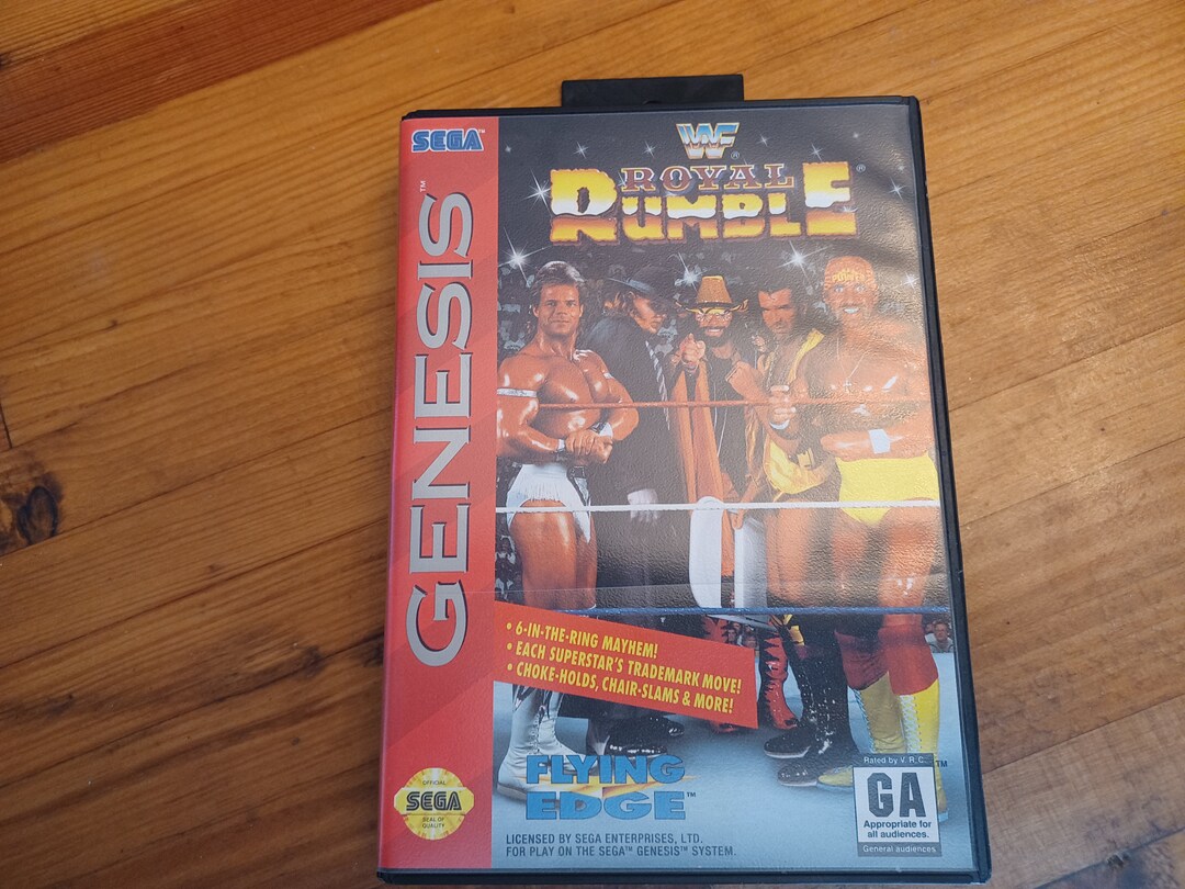 Sega Genesis Wwf Royal Rumble TESTED Case and Game, Hangtag 1993, 90s ...