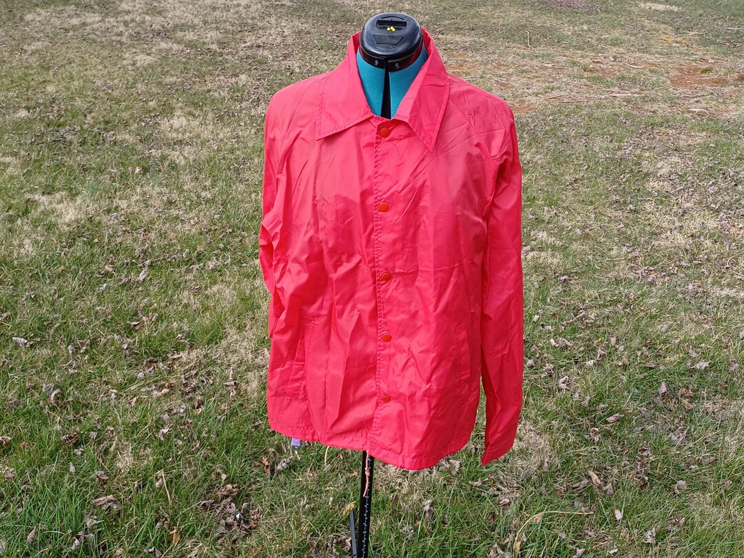 Vintage Kingsport Large Red, Nylon Taffeta Windbreaker Jacket, 80s, 70s ...