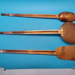 1960s 5 Vintage Copper Serving Utensils, Flat, Made in Korea, 60s ...
