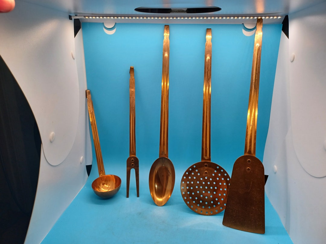 1960s 5 Vintage Copper Serving Utensils, Flat, Made in Korea, 60s ...