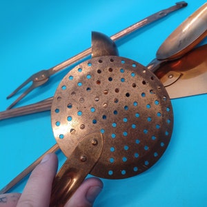 1960s 5 Vintage Copper Serving Utensils, Flat, Made in Korea, 60s ...