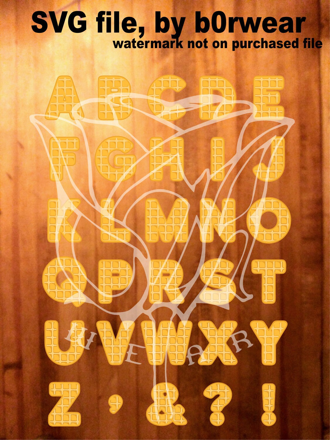 Wafflebet Waffle Alphabet, Png, Svg, Vector, Digital File - Etsy