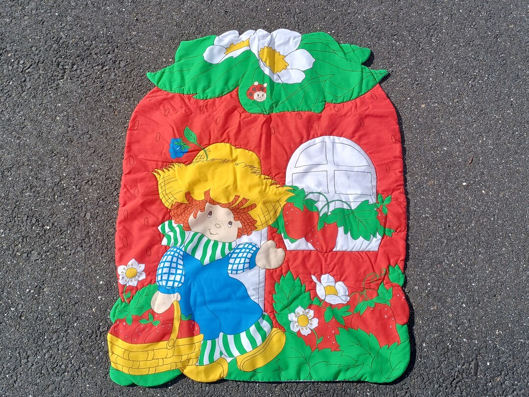 80s Strawberry Shortcake Huckleberry Pie Baby Blanket, Wall Hanging ...
