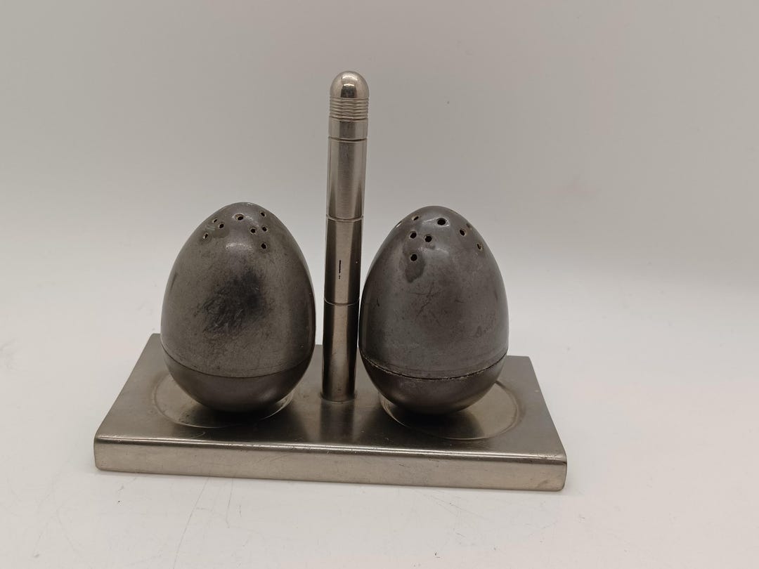 1920s Vintage Reed and Barton Rocking Pewter Egg Salt and Pepper ...