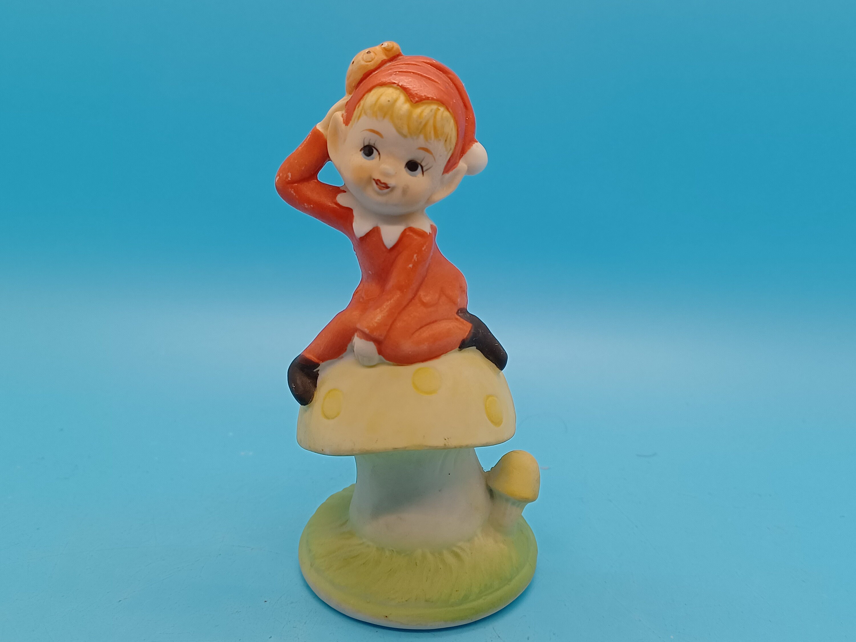 Pixie / Elf / Brownie Sitting on Mushroom With Ladybug - Etsy