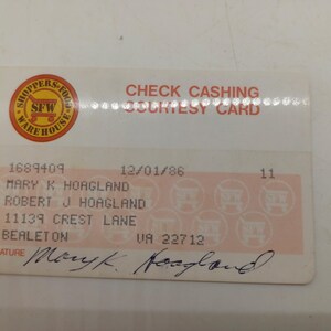 VINTAGE 80s / 90s Grocery Store Check Cashing Cards, Giant, Kmart, SFW ...