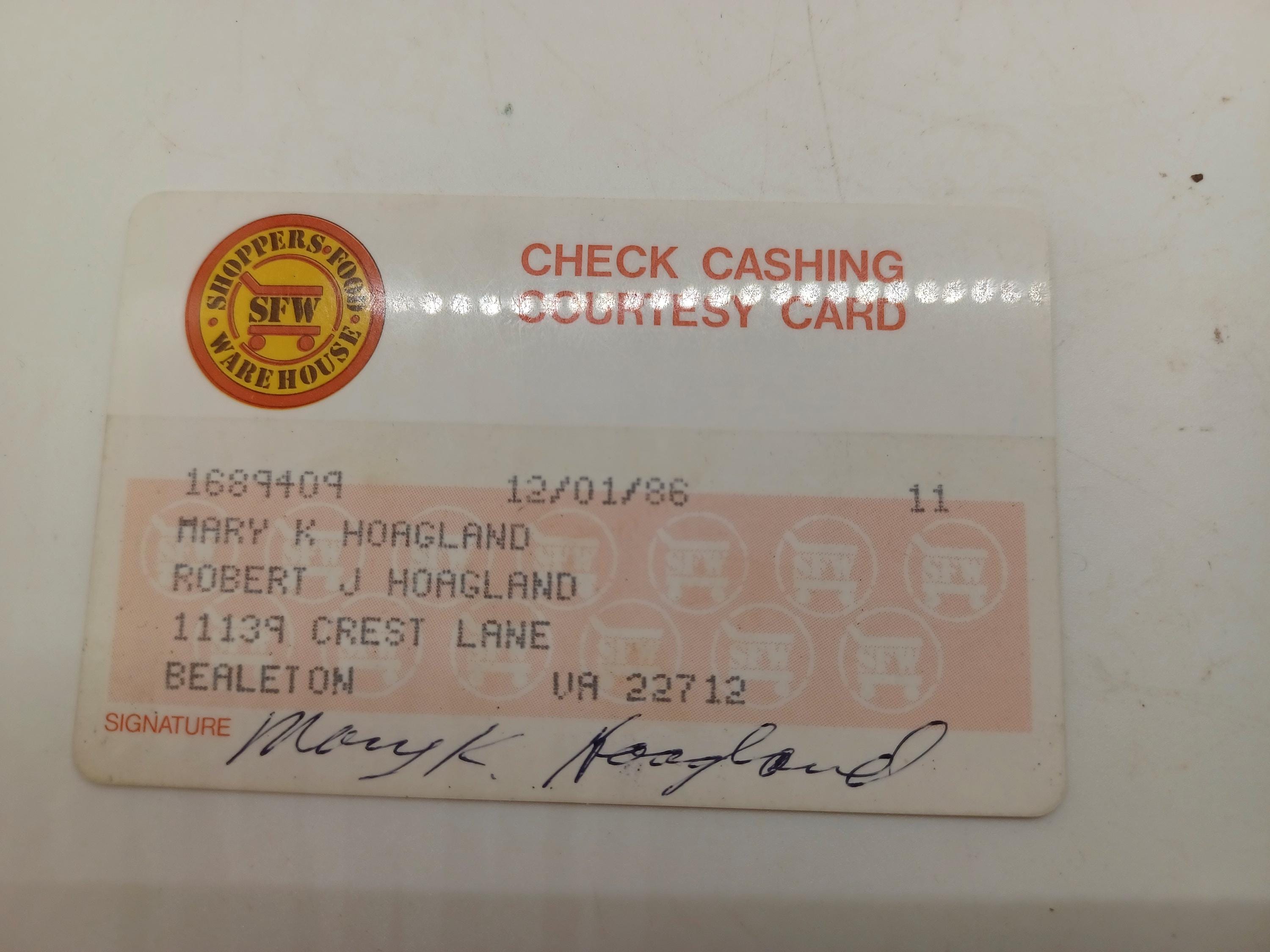 VINTAGE 80s / 90s Grocery Store Check Cashing Cards, Giant, Kmart, SFW ...
