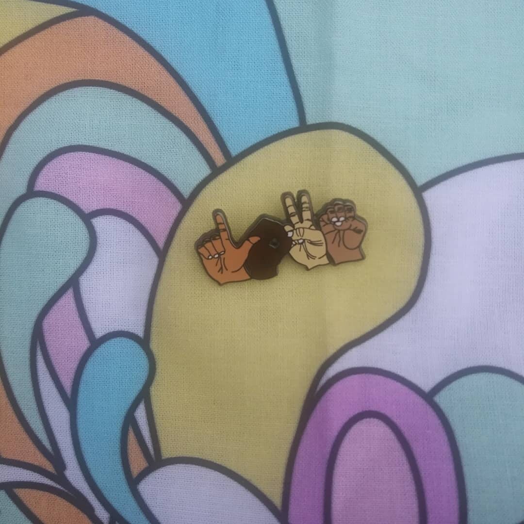 ASL Love 1.5in Hard Enamel Pin. Diversity, American Sign Language, Deaf ...