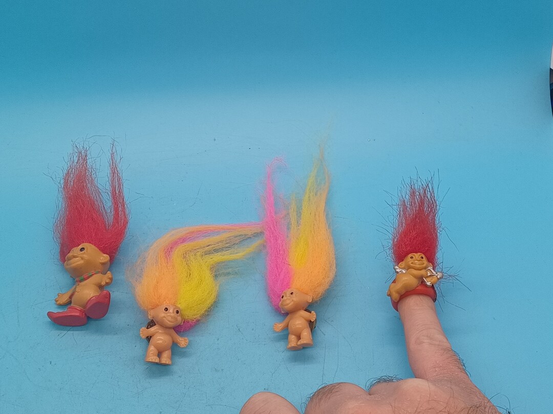 ONE Vintage Troll Jewelry, Cupid Ring, Christmas Pin, Rainbow Hair, Pin ...
