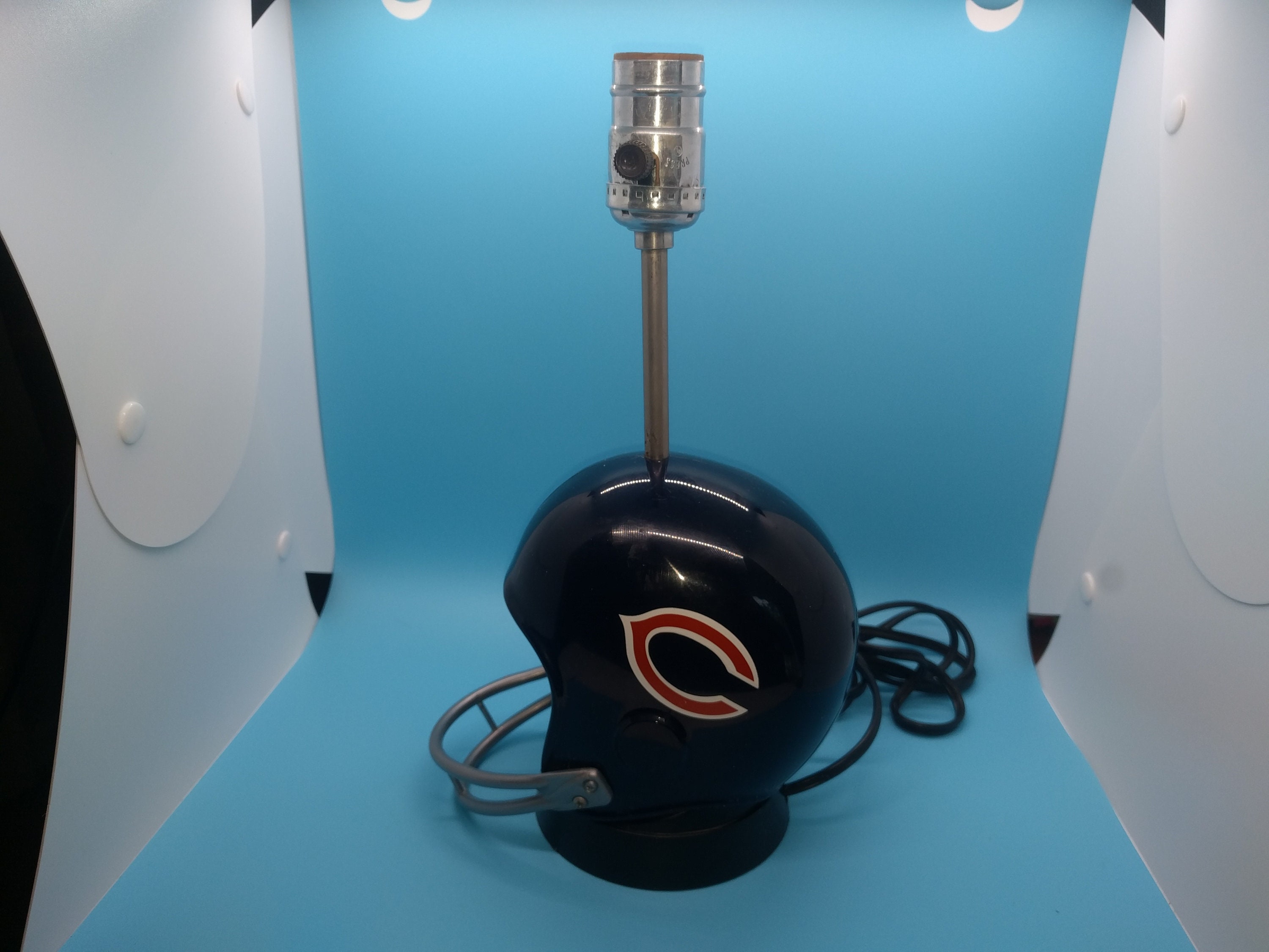 Vintage 70s Chicago Bears Small Football Helmet Lamp Works - Etsy