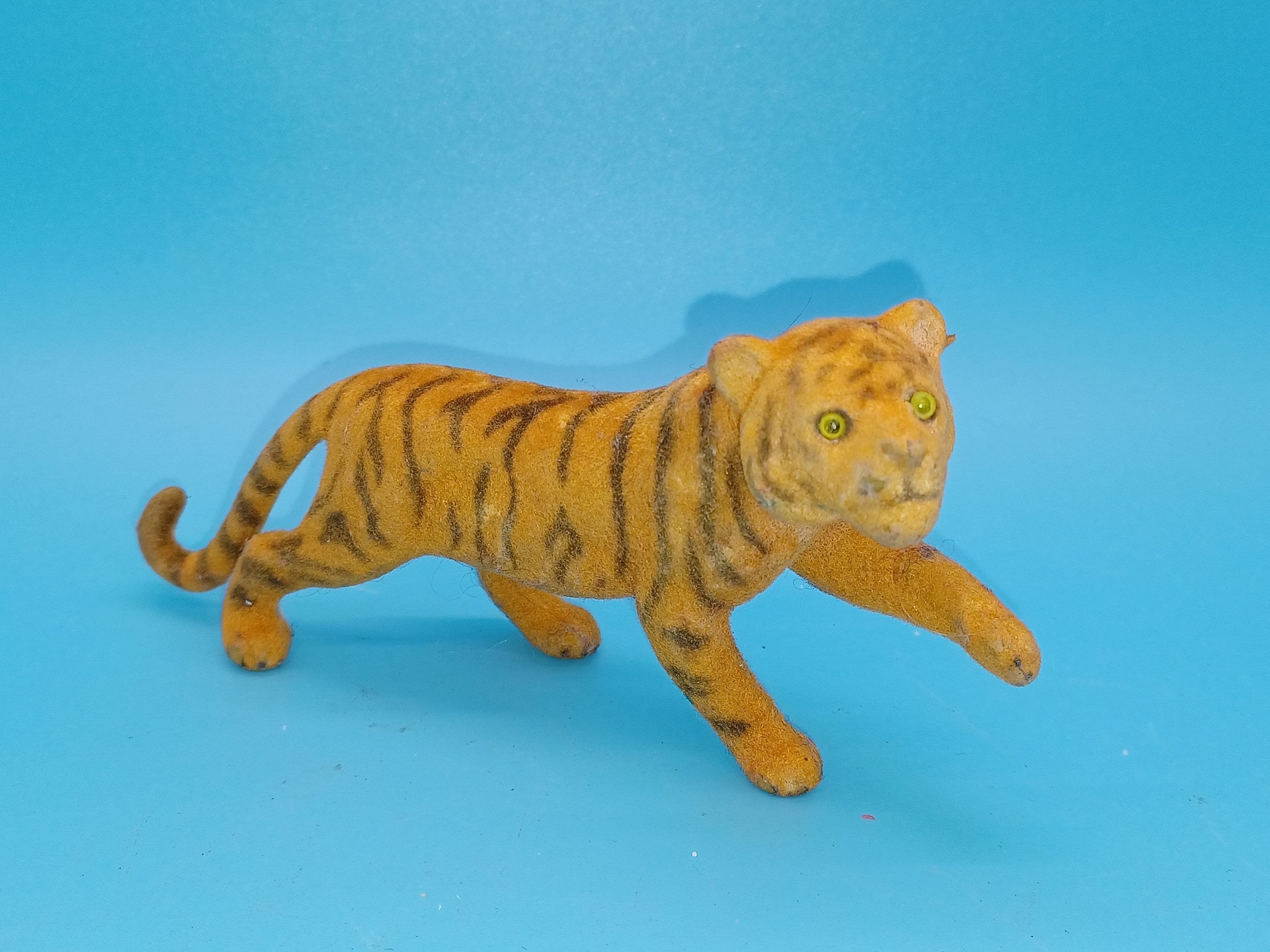 Vintage Flocked Tiger Figure / Toy Retro Animal King - Etsy