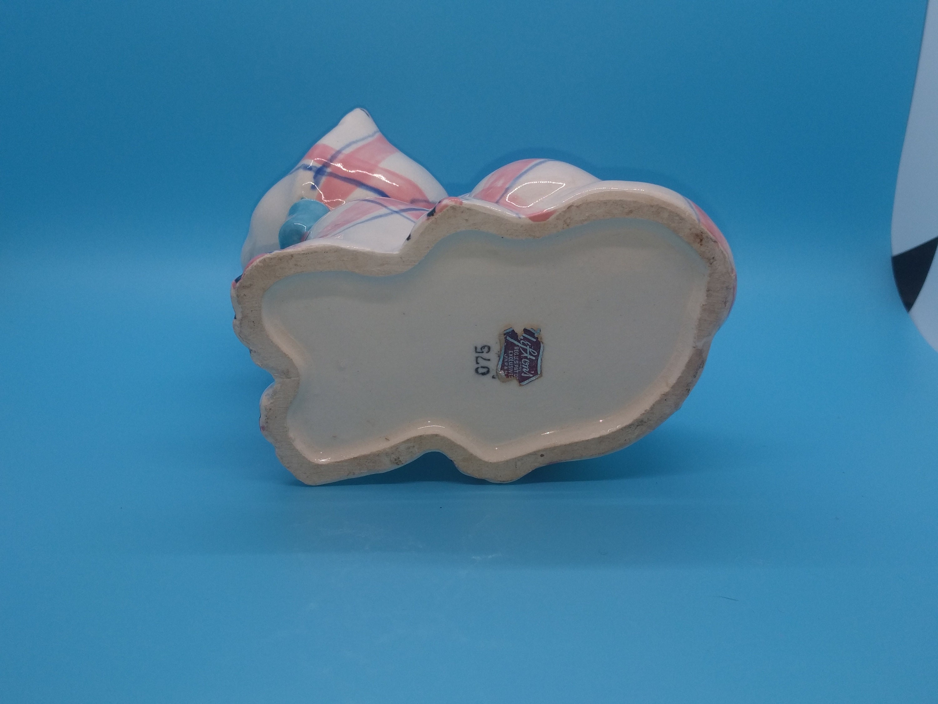 Lefton, Kitsch Kitten / Cat, Plaid Planter. 50s, 60s, Vintage, Retro ...