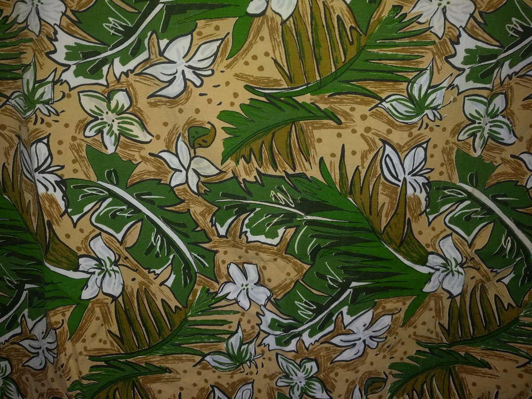 Tan Polynesian Cotton BTY, by the Yard, Tropical, Hawaiian - Etsy