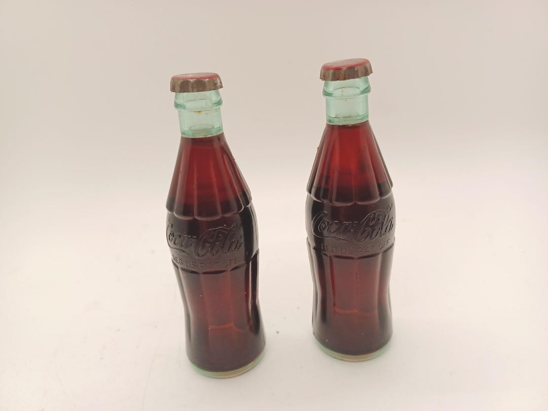 2 Vintage Plastic Coca Cola With Metal Bottle Cap, Miniature Bottle 3.5 ...