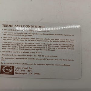 VINTAGE 80s / 90s Grocery Store Check Cashing Cards, Giant, Kmart, SFW ...