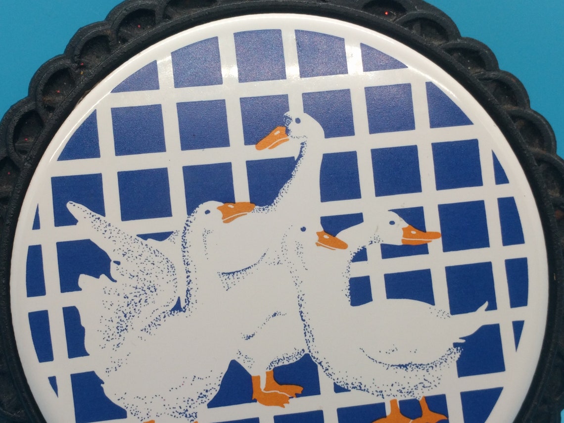 Mid Century Ceramic and Cast Iron Goose Trivet Made in - Etsy