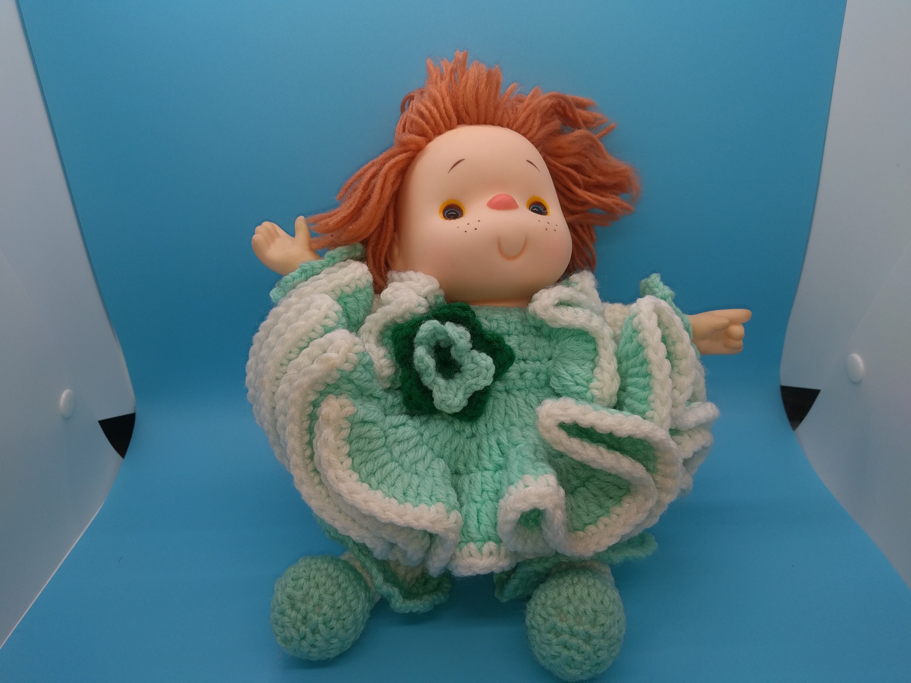 Vintage Yarn Haired Doll With Crochet Dress and Bloomers | Etsy