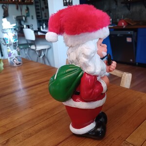 Vintage Smoking Santa, Plastic Coin Bank, WORKS read Description, 70s ...