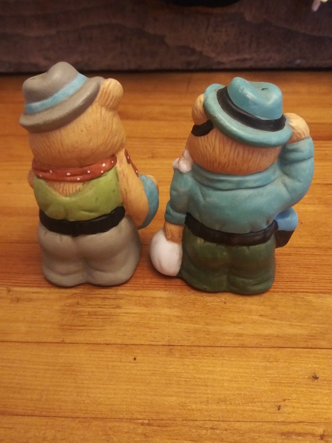 Bank Robber and Sheriff Teddy Bear Salt and Pepper Set - Etsy