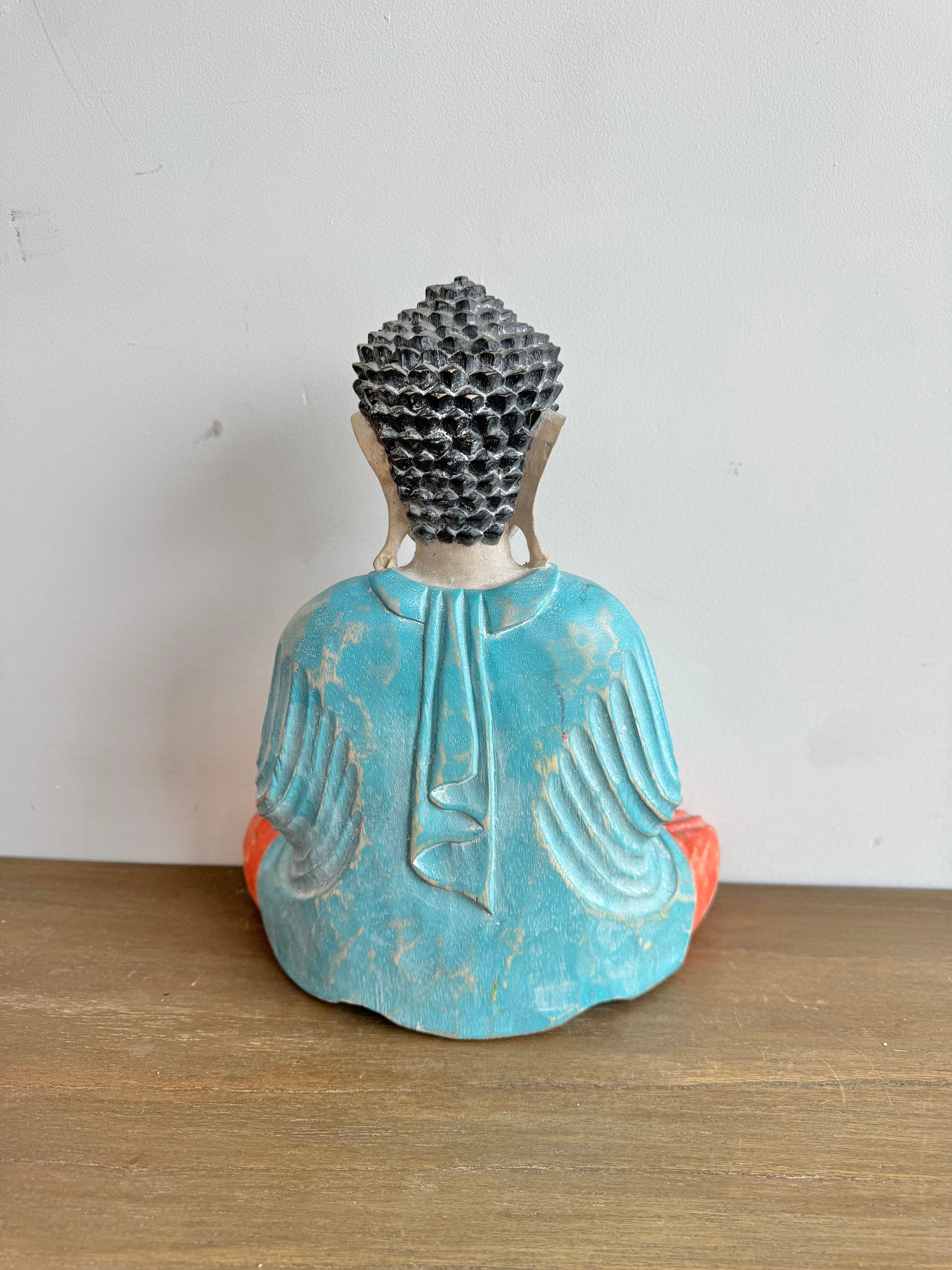 Hand Carved Painted Buddha - Etsy