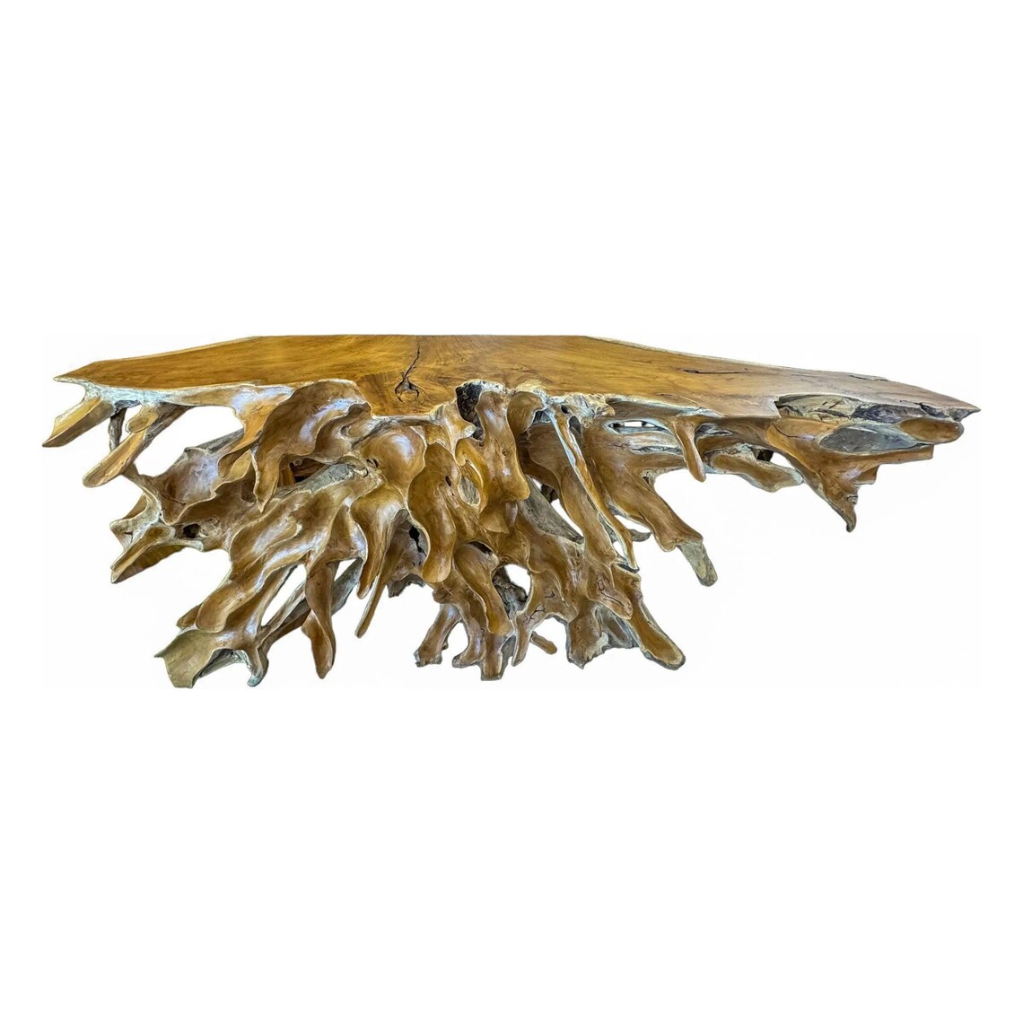 Teak Root Console With Carving Deco XL F - Etsy