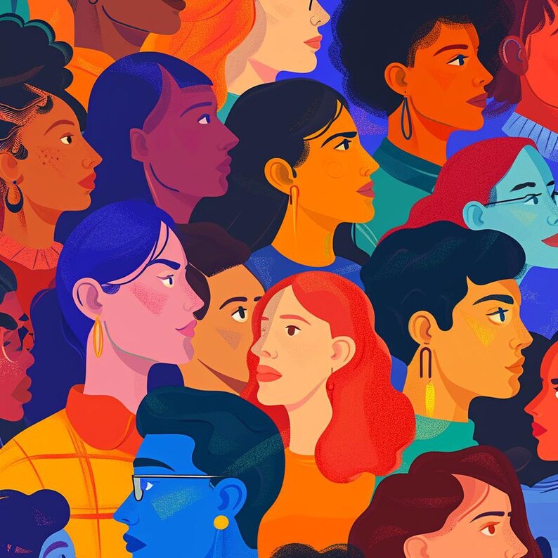 Colorful Diversity Art Print, Empowerment Digital Poster, Inclusive ...