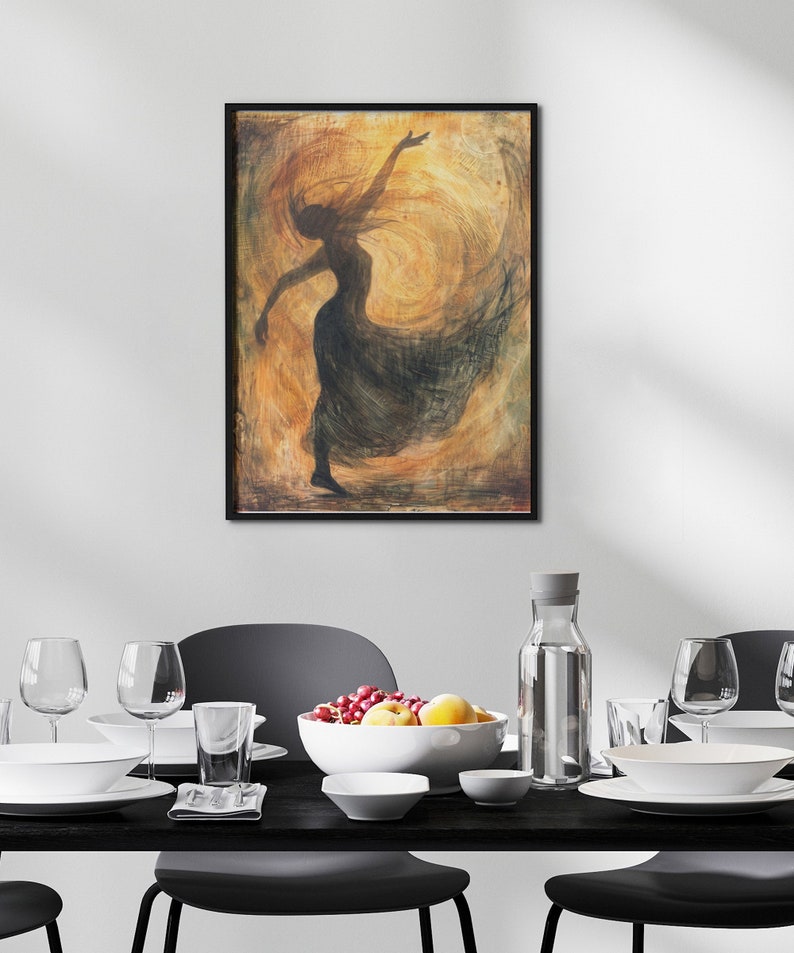 Abstract Dance Art Print, Digital Download, Whirling Dervish Painting ...