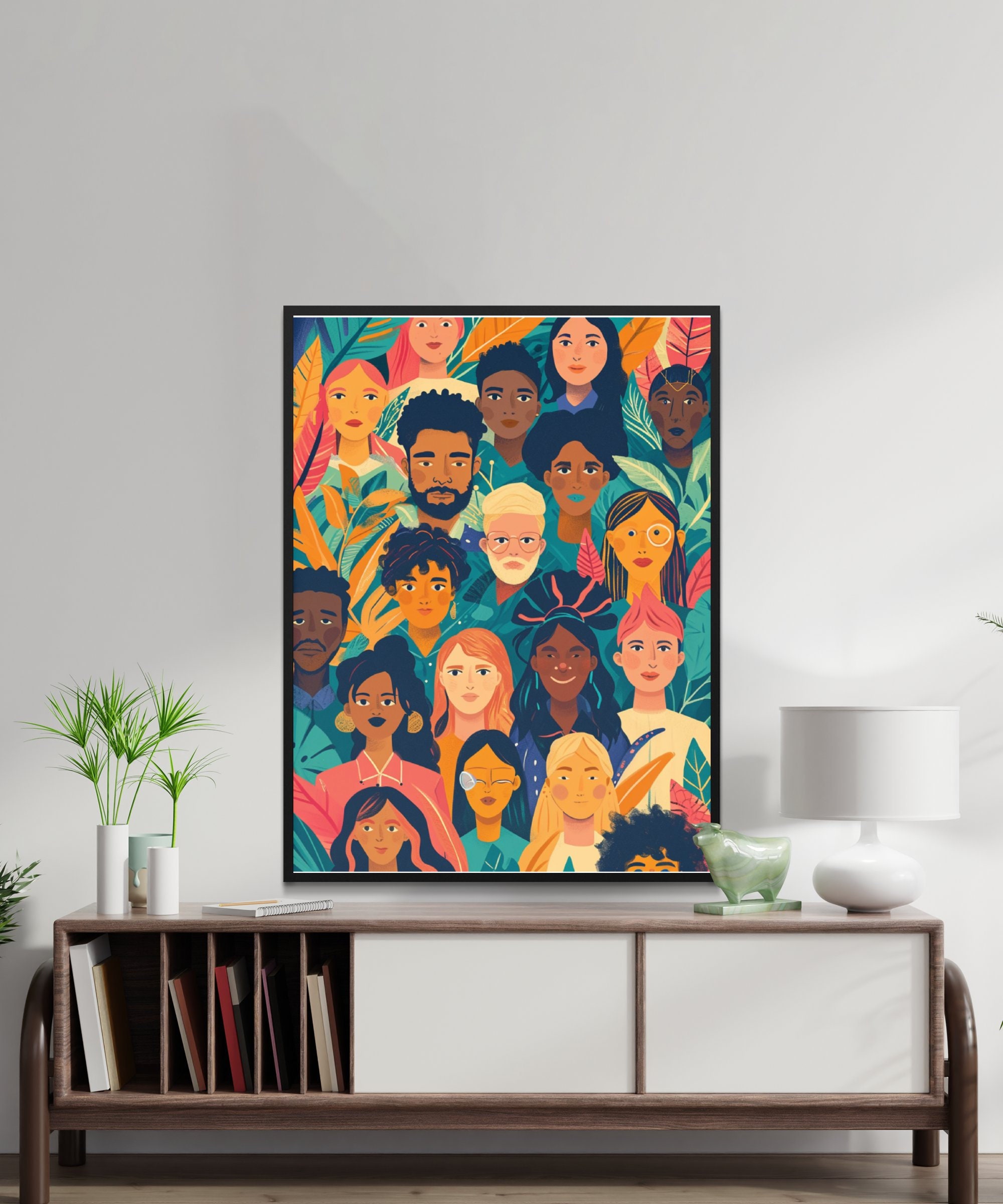 Diverse People Portrait Illustration, Inclusive Art Print, Digital ...