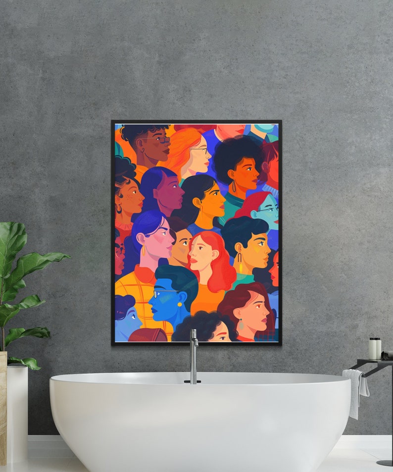 Colorful Diversity Art Print, Empowerment Digital Poster, Inclusive ...