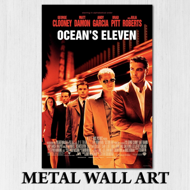 Movie Poster Oceans Eleven Film Memorabilia Metal Sign Retro Cinema ...