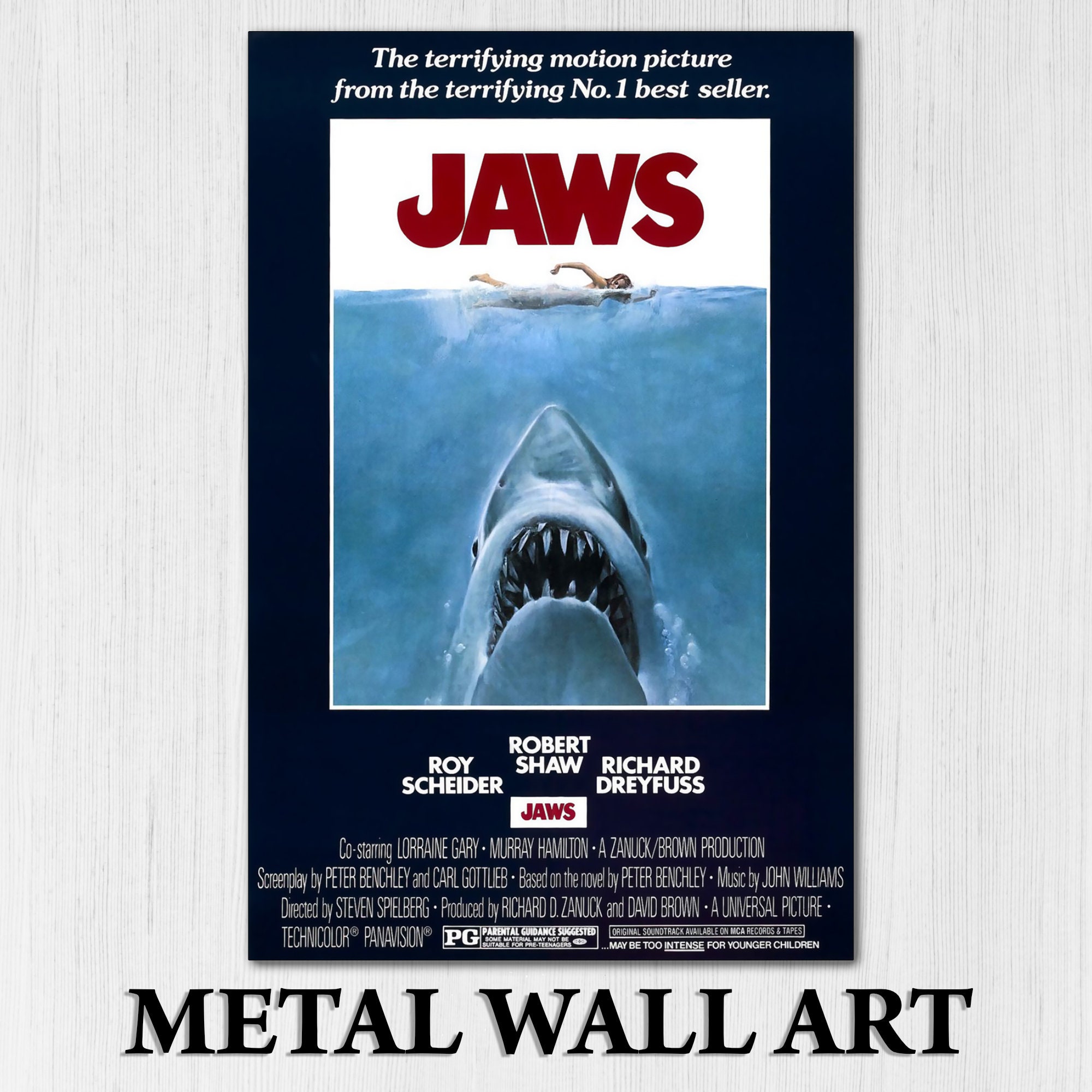 Movie Poster JAWS Film Memorabilia Metal Sign Retro Cinema Classic 3 ...
