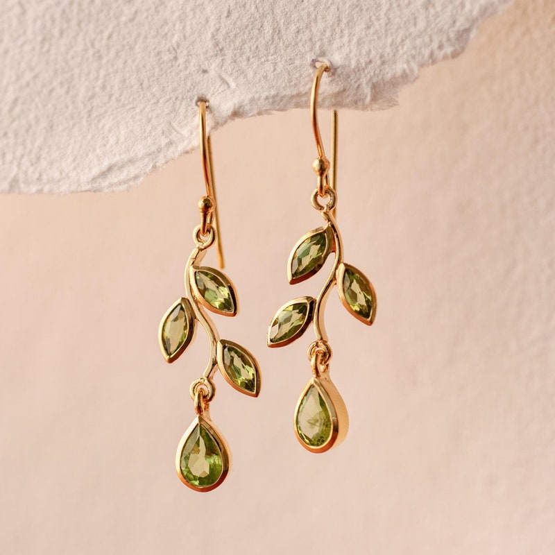 Gold Earring Set Peridot - Etsy