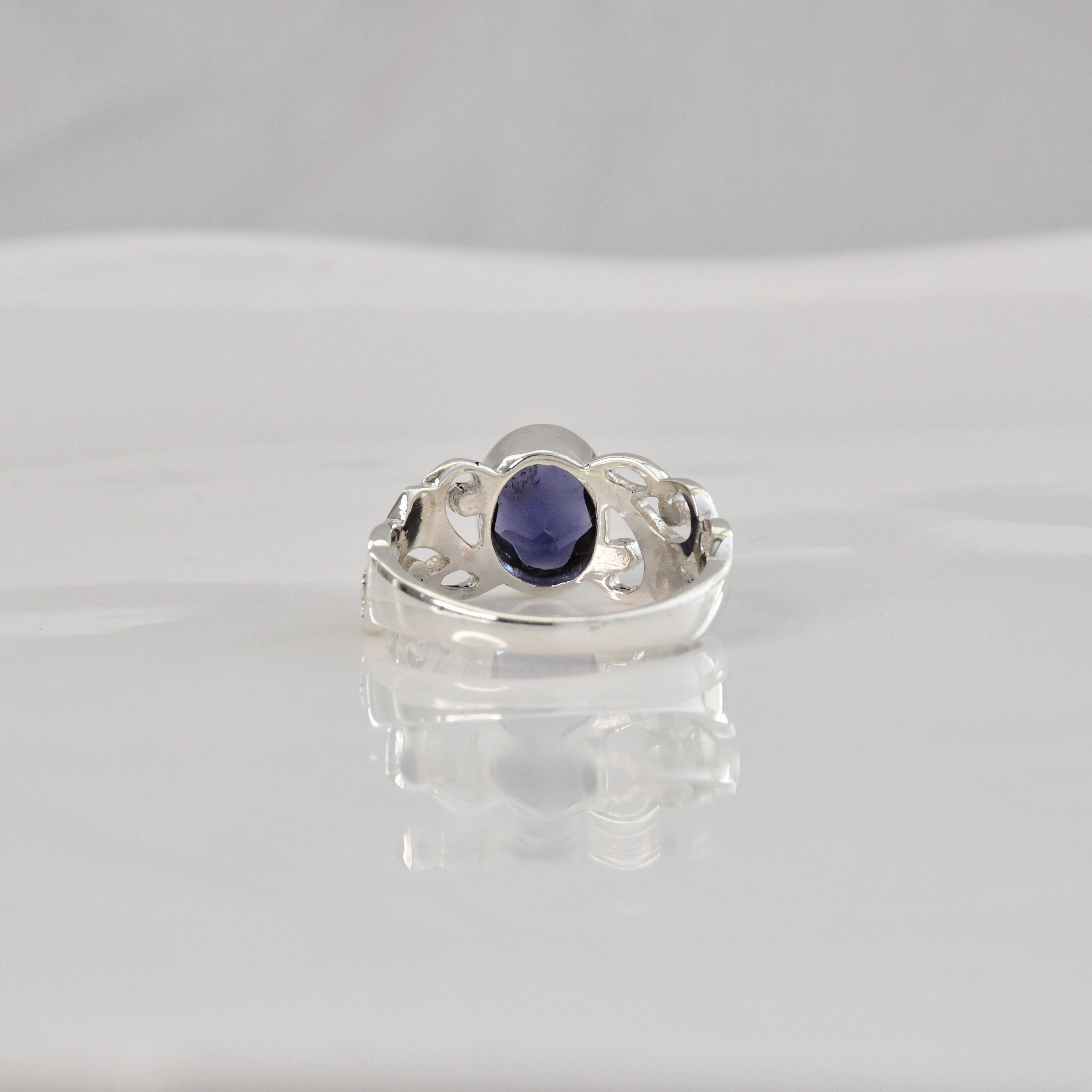 Iolite Ring Natural Iolite Gemstone Sterling Silver Dainty | Etsy