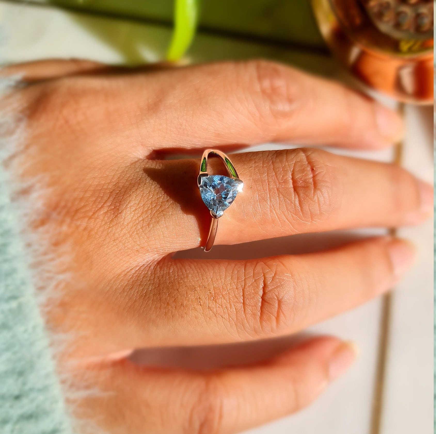 Blue Topaz Ring Natural Blue Topaz December Birthstone | Etsy