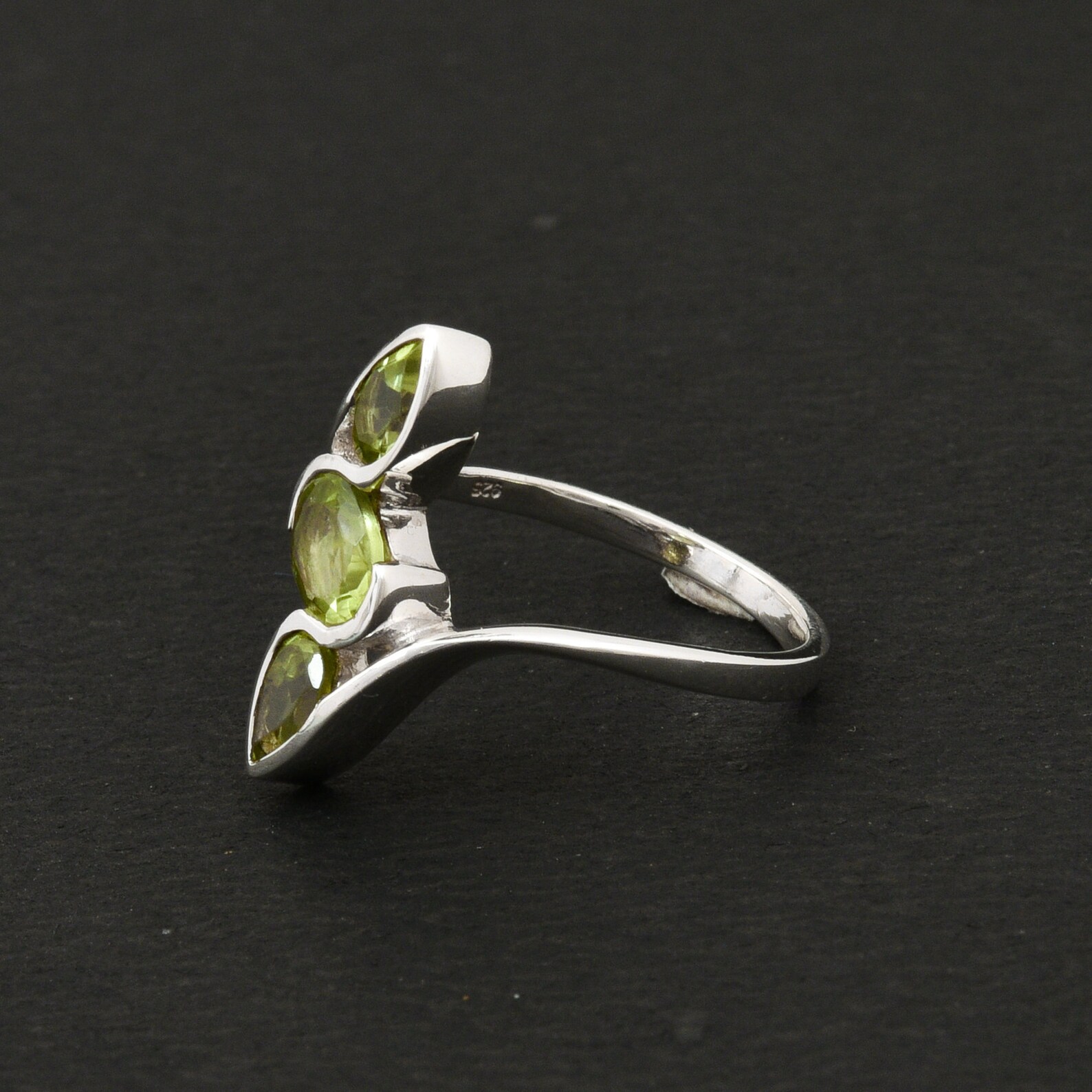 Unique Peridot Ring Natural Green Gemstone August | Etsy