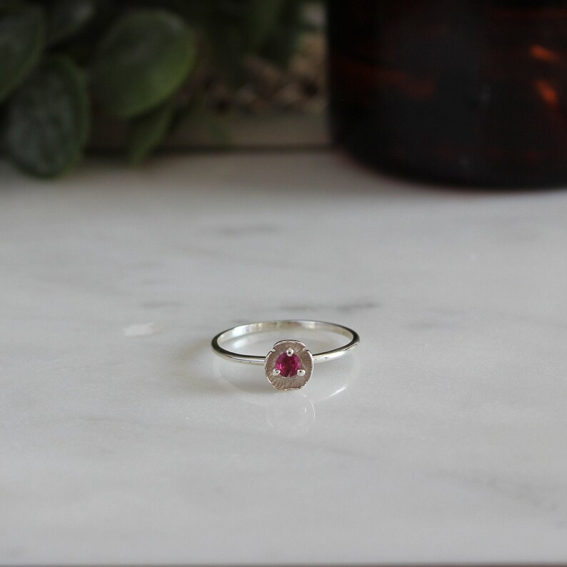 Pink Tourmaline Ring, Flower Ring, Natural Pink Tourmaline, October ...