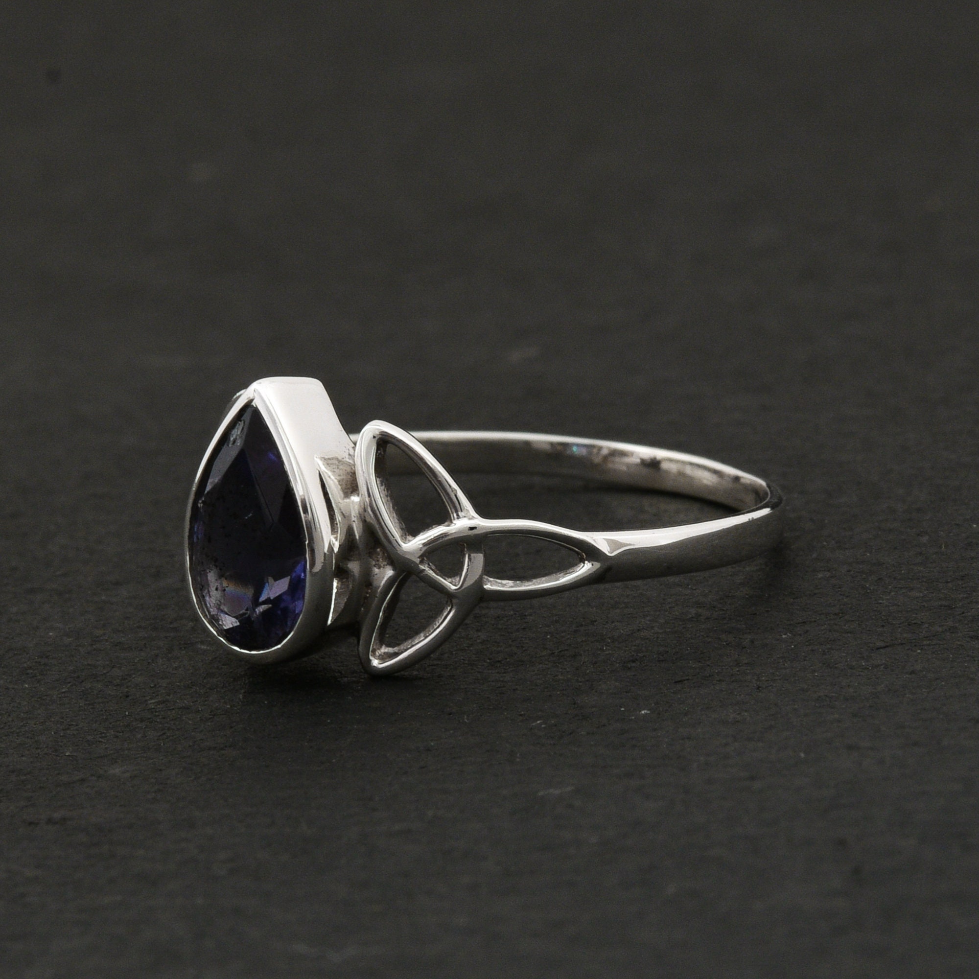 Iolite Ring Natural Iolite Ring Celtic Knot Design Ring | Etsy