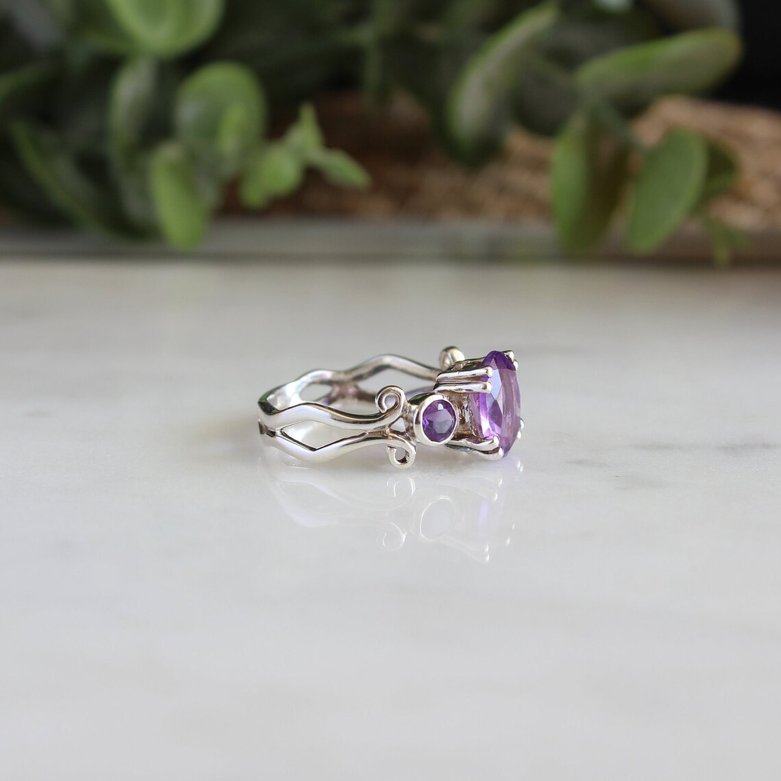 Unique Amethyst Ring Natural Amethyst February Birthstone - Etsy
