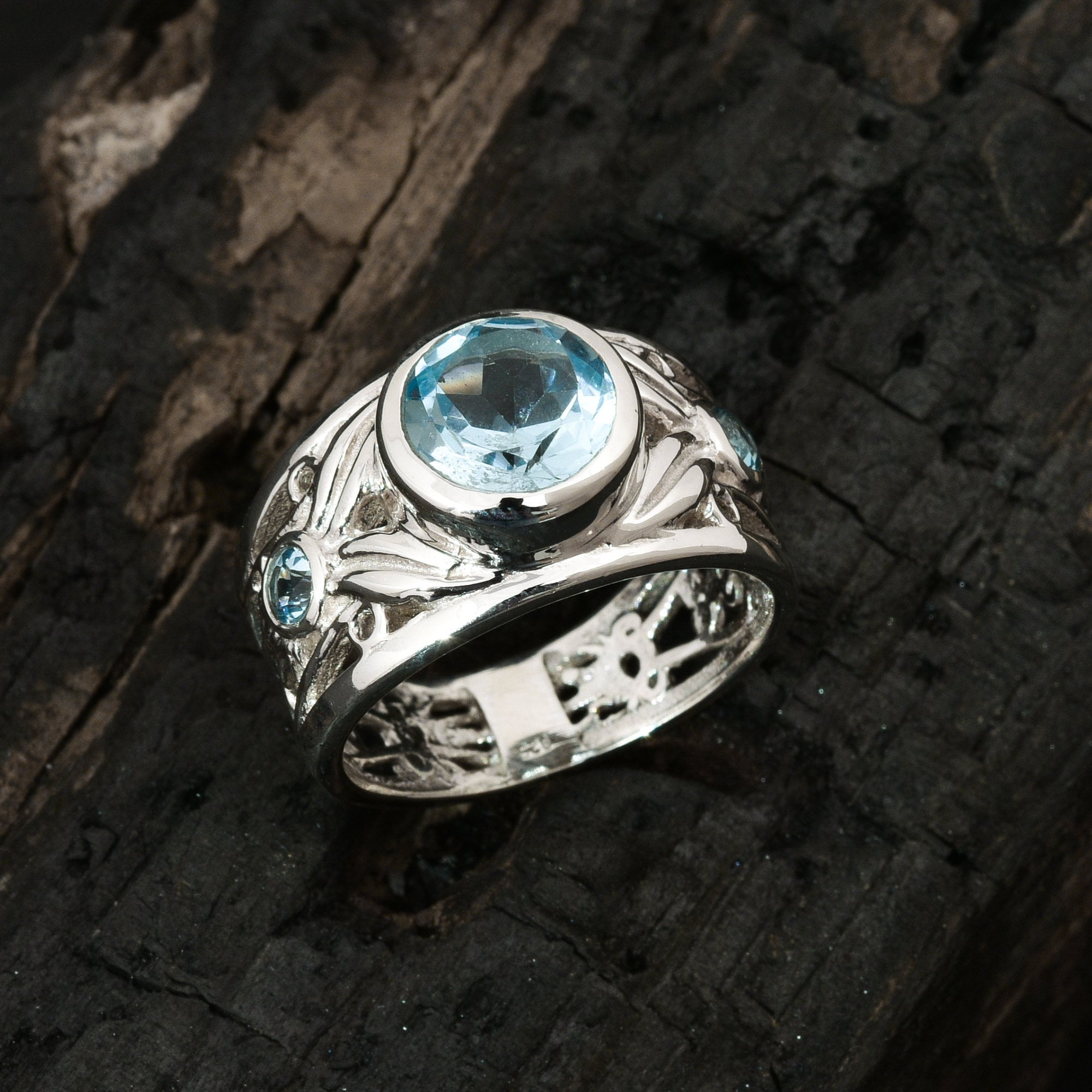 Blue Topaz Ring Natural Topaz Ring December Birthstone | Etsy