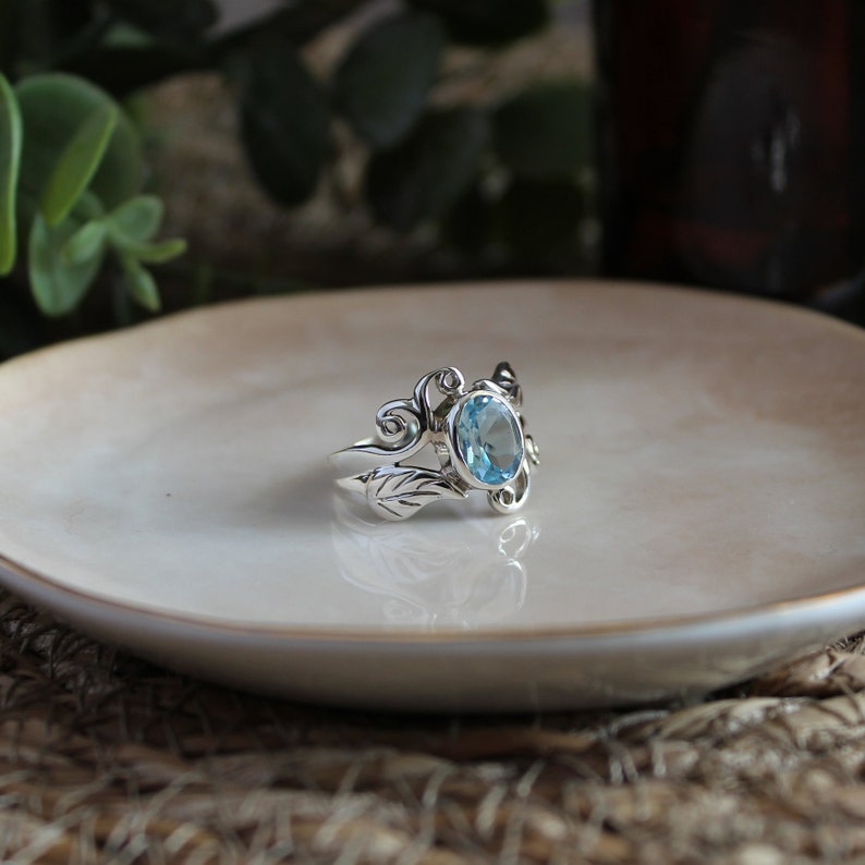 Blue Topaz Ring Natural Topaz Ring December Birthstone | Etsy